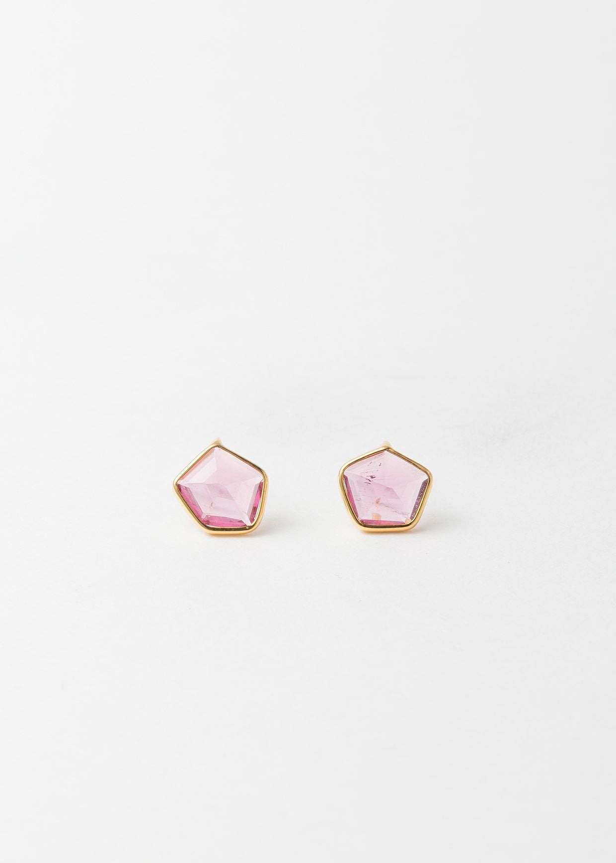 Pink Tourmaline Pentagon Bezel Mini Pierce | Pasand by ne Quittez pas ...