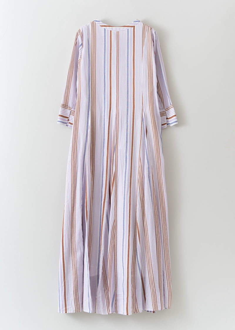 Cotton Voile Stripe Panel Dress | Pasand by ne Quittez pas | パサンドバイヌキテパ