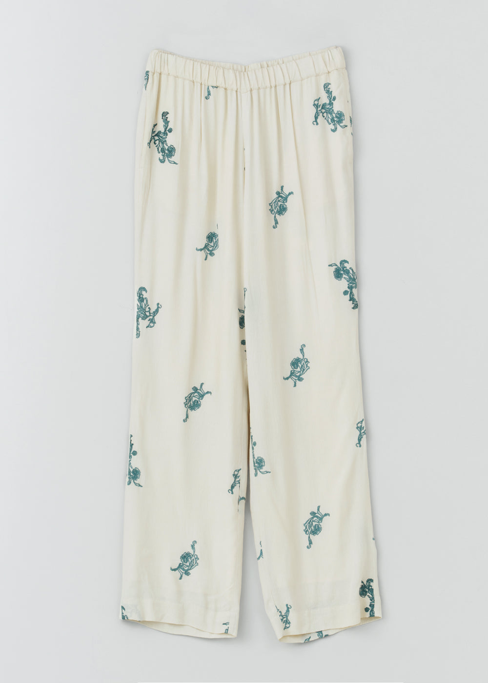 Moss Crape Mini Flower Embroidery Pants | Pasand by ne Quittez pas ...